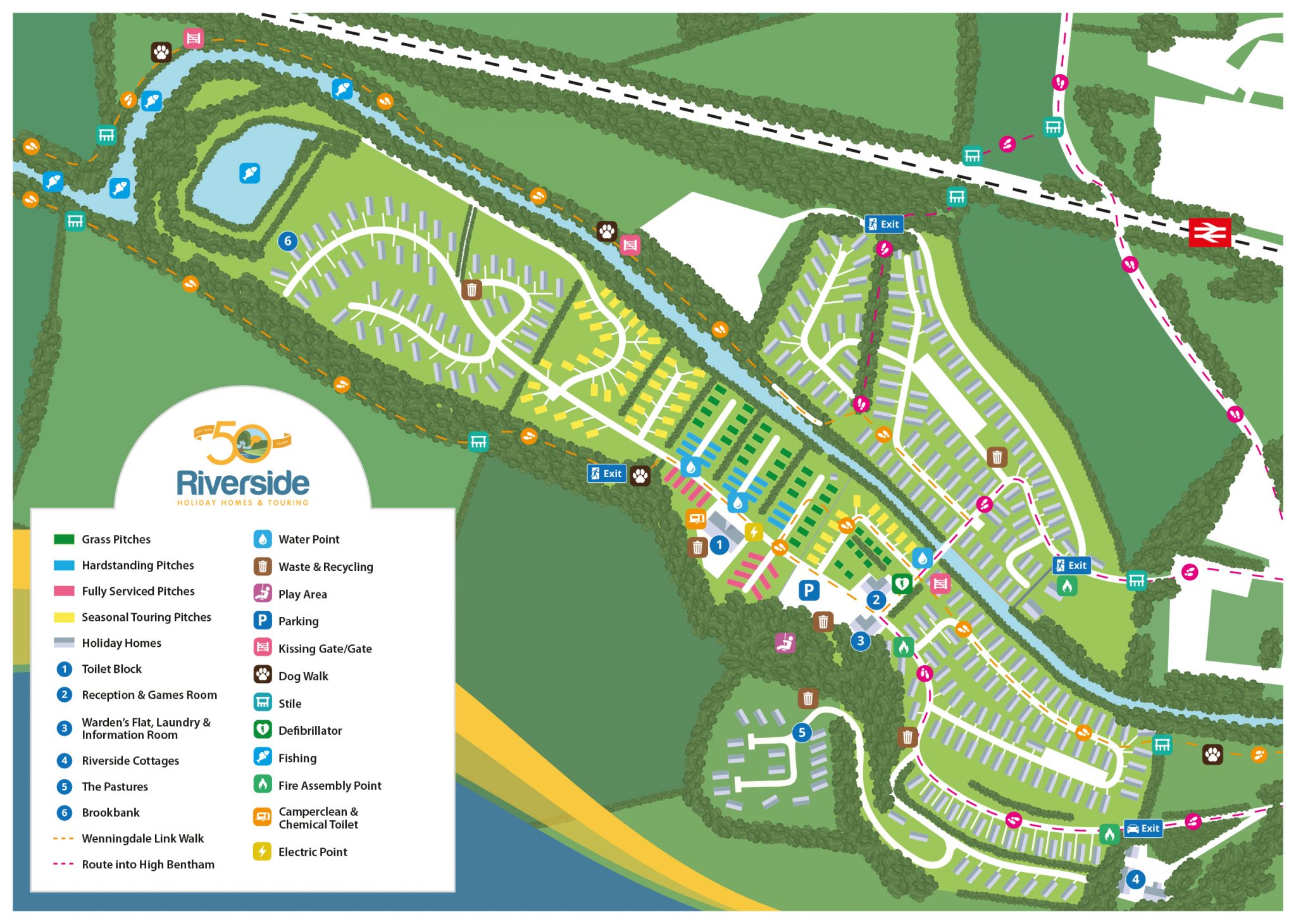 Map of the park - Riverside Caravan Park
